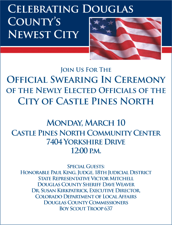 Official Swearing In Ceremony And You re Invited The Castle Pines